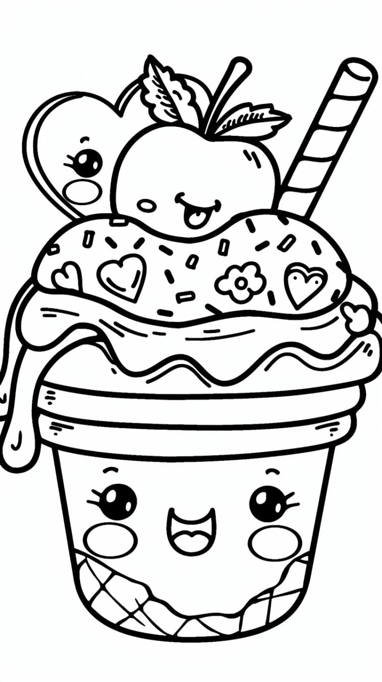 235 pages à colorier de nourriture Kawaii - Amusement garanti