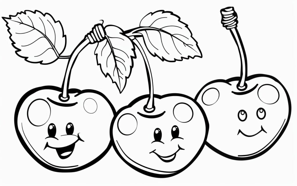 38 coloriages de cerises - Coloriages gratuits à télécharger