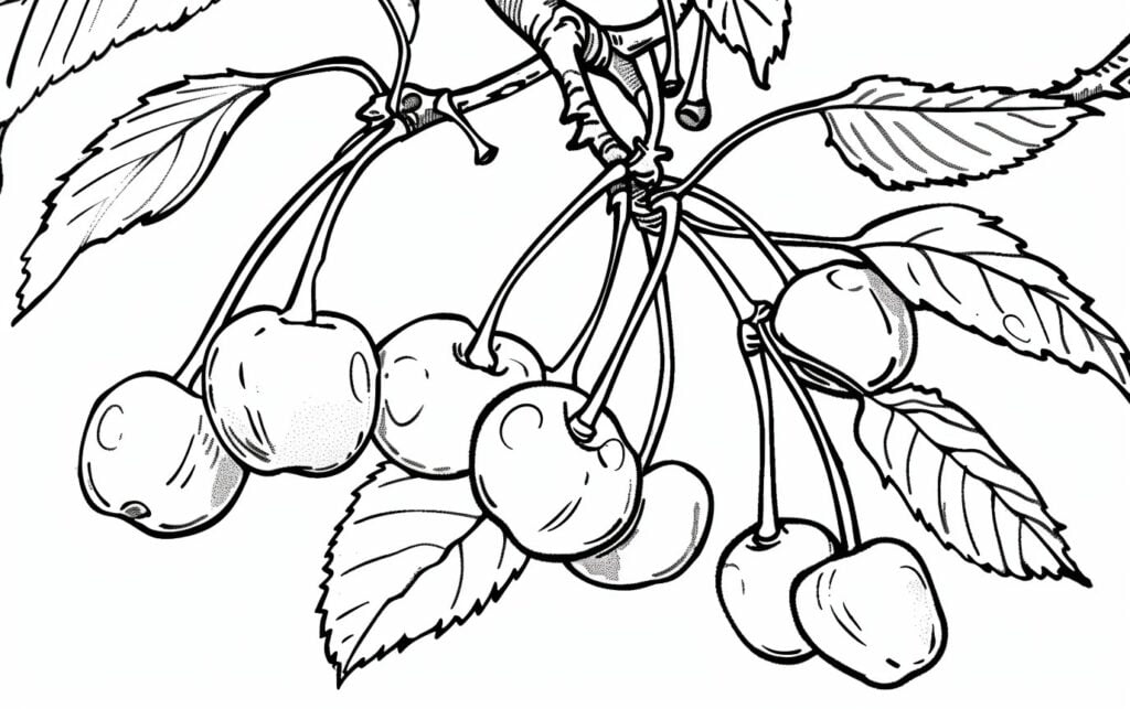 38 coloriages de cerises - Coloriages gratuits à télécharger