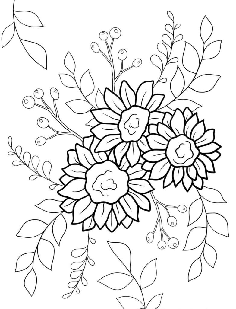 296 Flor Para Colorear: Gratuitas Para Colorear
