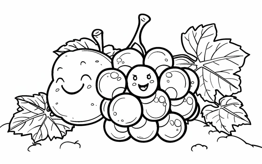 50 Uvas para colorir - Desenhos para colorir online