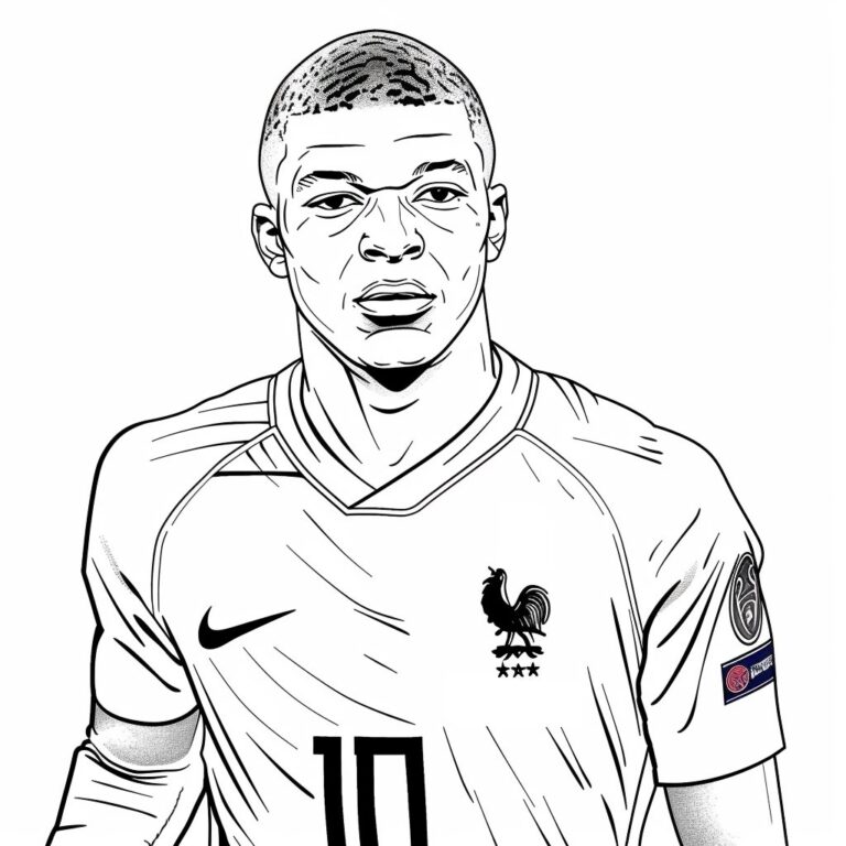 21 Mbappé Para Colorear: Dibujos Gratis Para Diversión