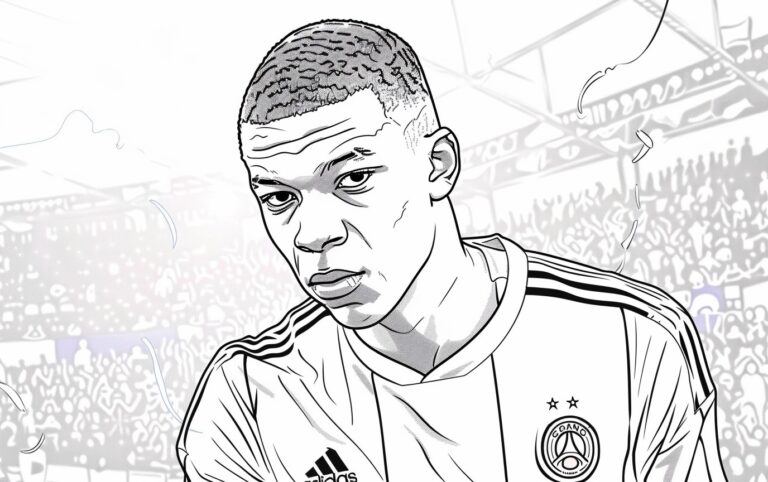 21 Mbappé Para Colorear: Dibujos Gratis Para Diversión
